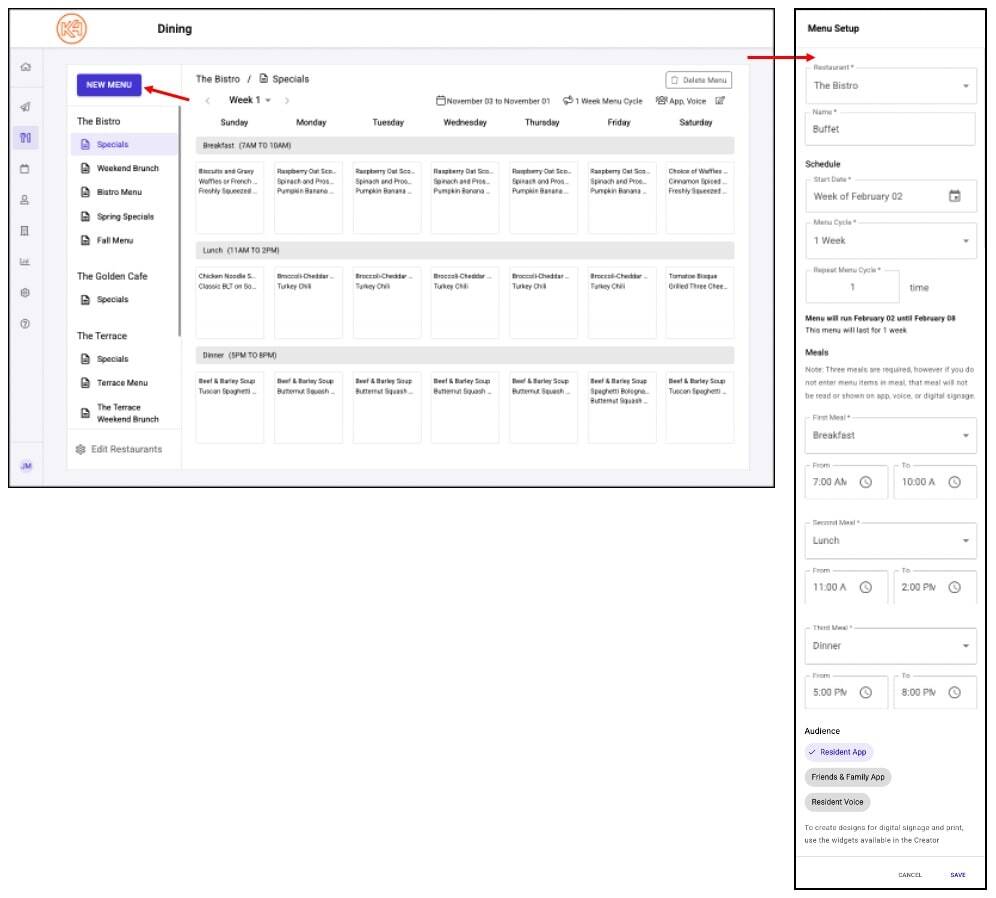 How to create and manage restaurants and menus in Team Hub
