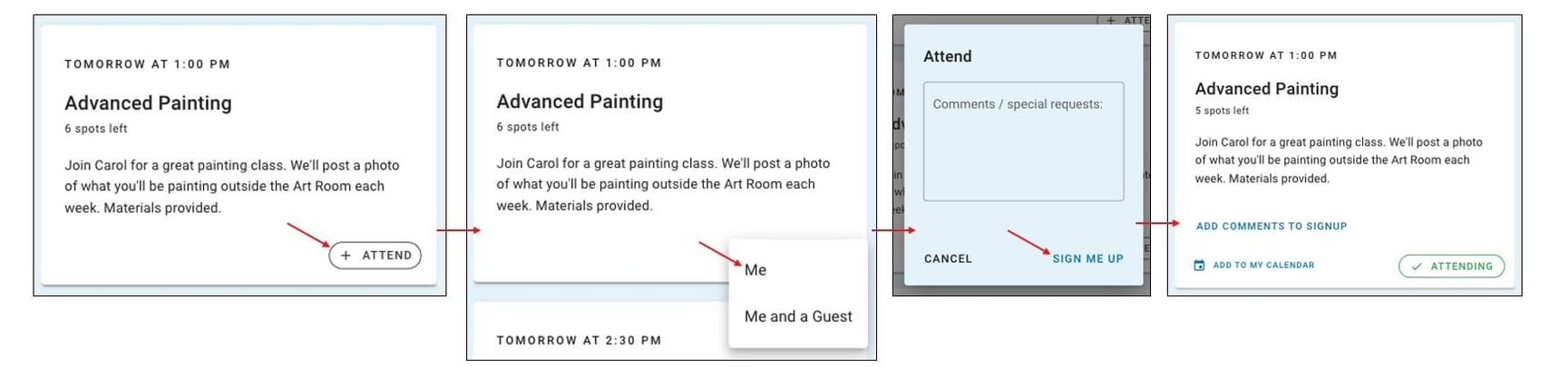 How to sign up for and invite other residents to an event in ...